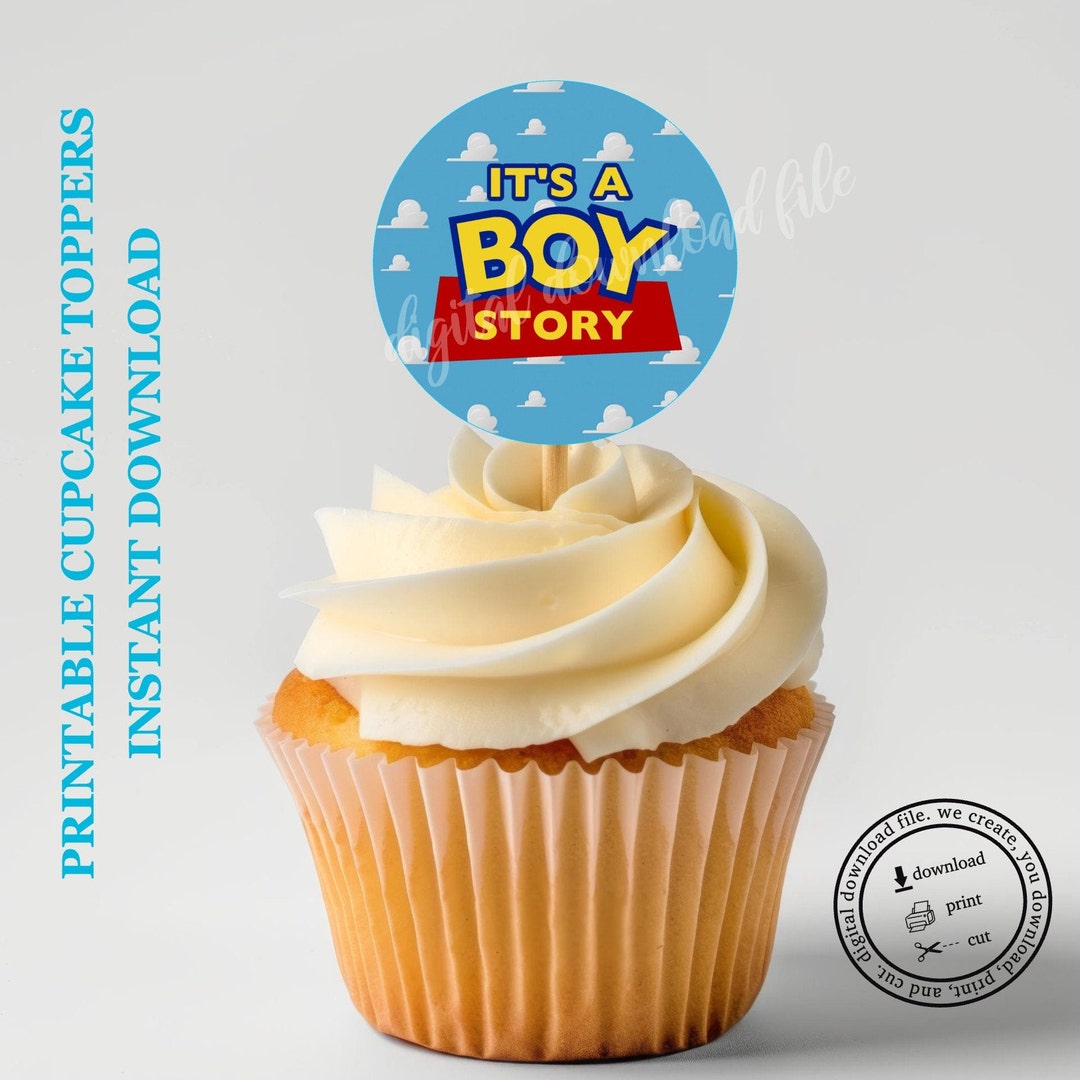 BOY STORY 4 Cupcake Toppers, Digital Download, Printable Cupcake ...