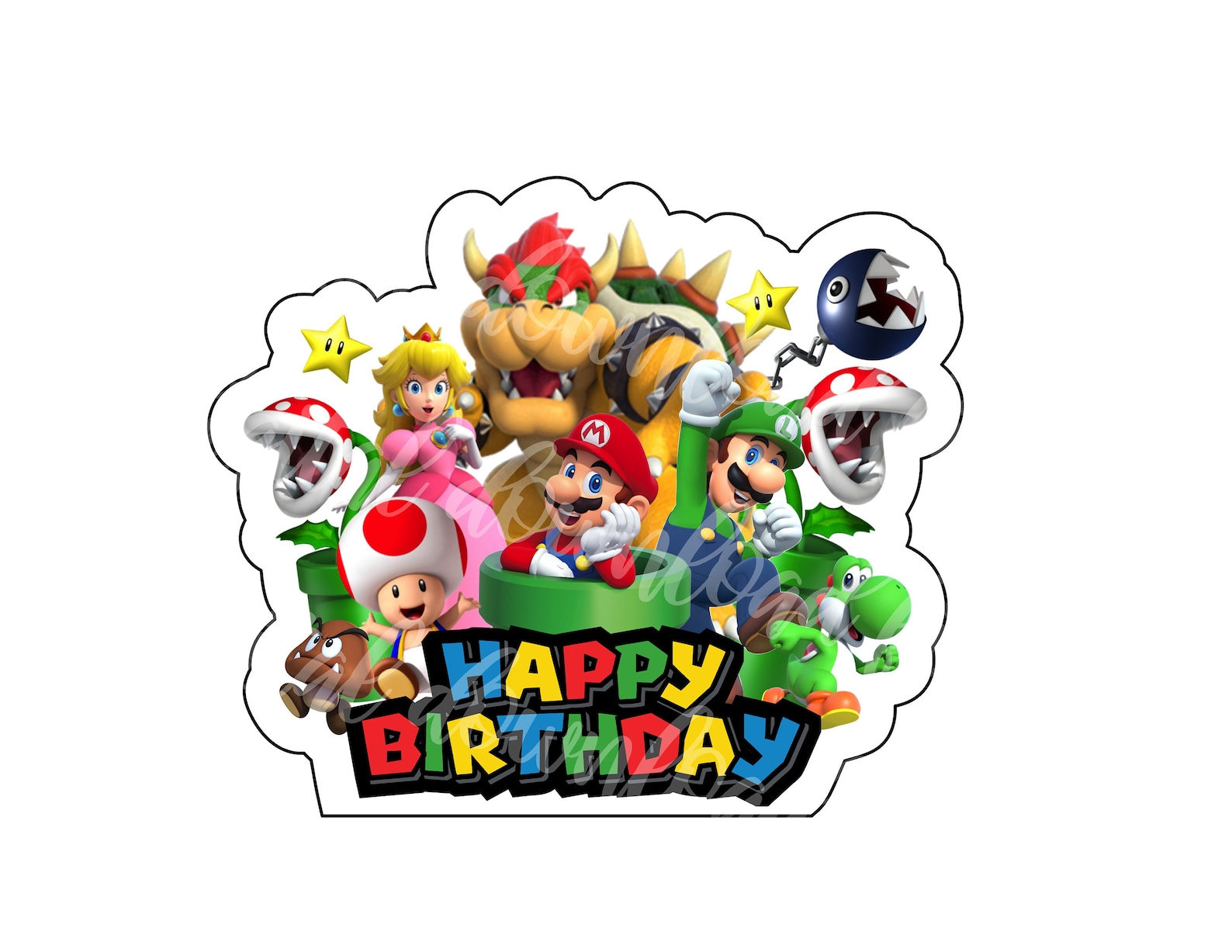 Mario Birthday Cake Topper: Party Decor (digital File) - Etsy