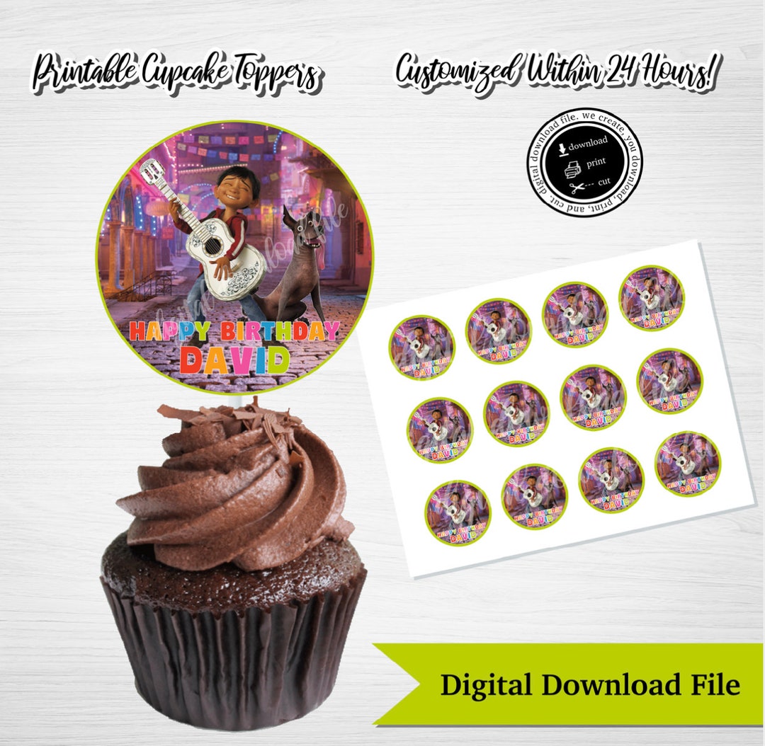 COCO Cupcake Toppers, Custom Coco Cupcake, Coco Cake Topper, Coco ...