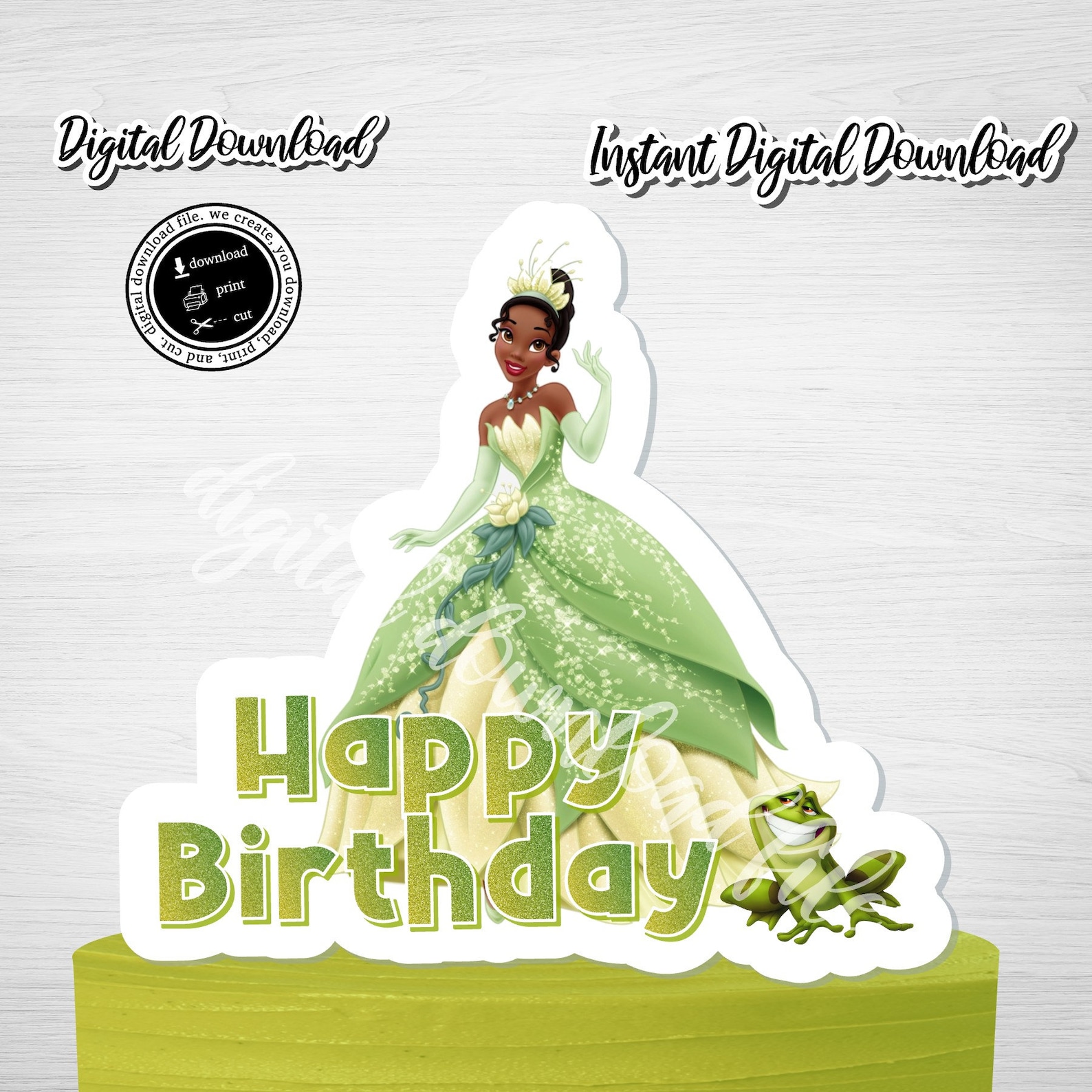 Printable PRINCESS TIANA Cake Topperinstant Downloadprincess - Etsy