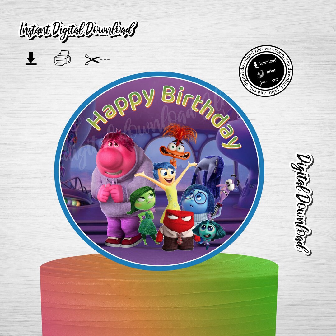 Inside Out 2 Cake Topper: Happy Birthday Print (digital Download) - Etsy