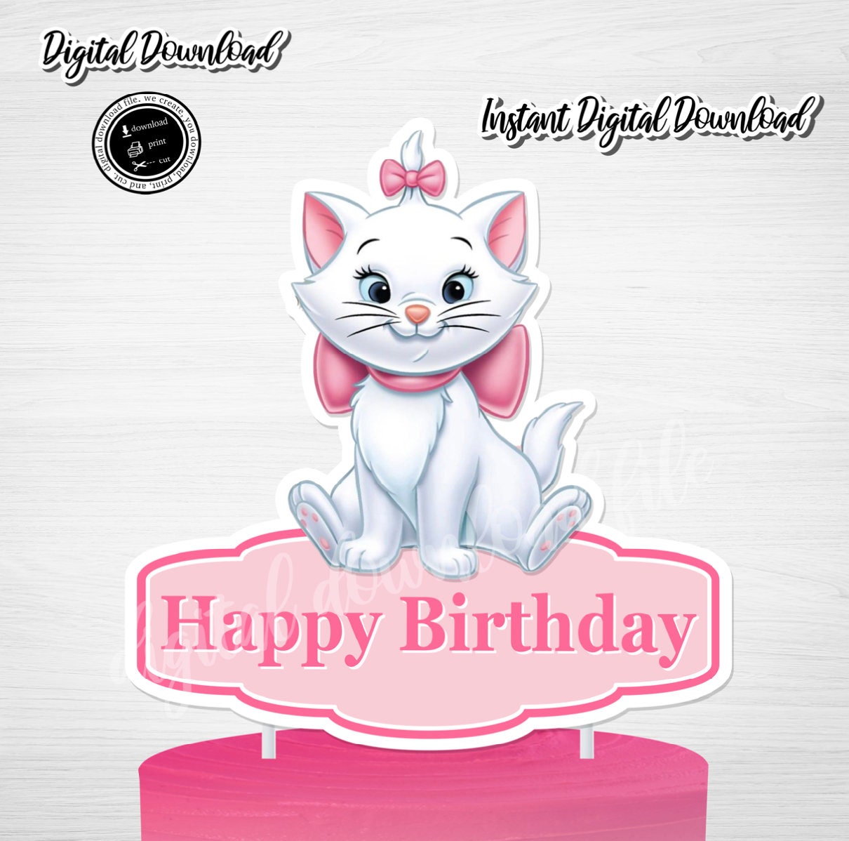 Marie Cake Topper Marie Party Sign Marie Cumpleaños Marie Aristocats