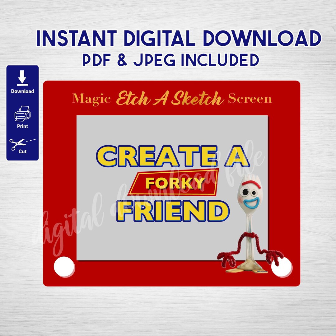 Printable Toy Story FORKY STATION Sign Topper, Toy Story Sign, Toy ...