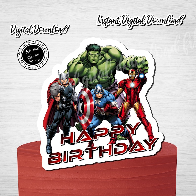AVENGERS Cake Topper Avengers Party Sign Superhero Cake - Etsy