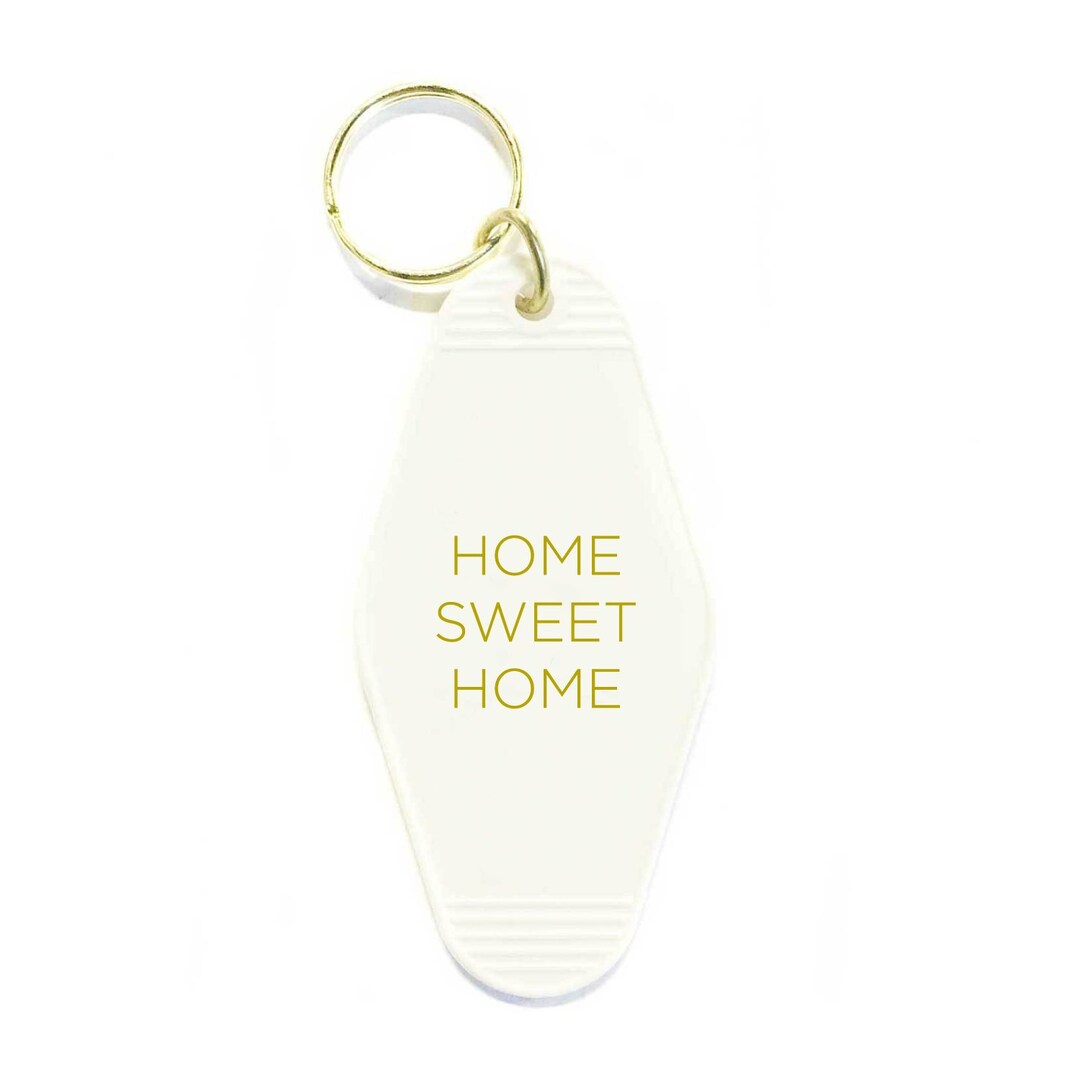Home Sweet Home Key Tag White/gold - Etsy