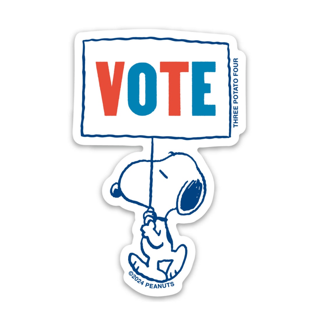3P4 X Peanuts® - Snoopy Vote Sign Sticker - Etsy