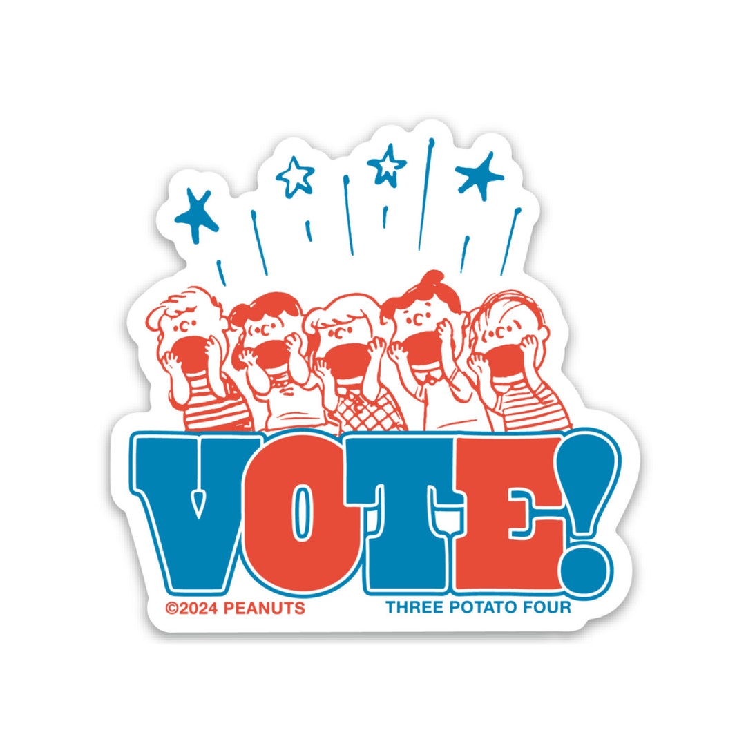 3P4 X Peanuts® - Snoopy "vote!" Exclamation Sticker - Etsy