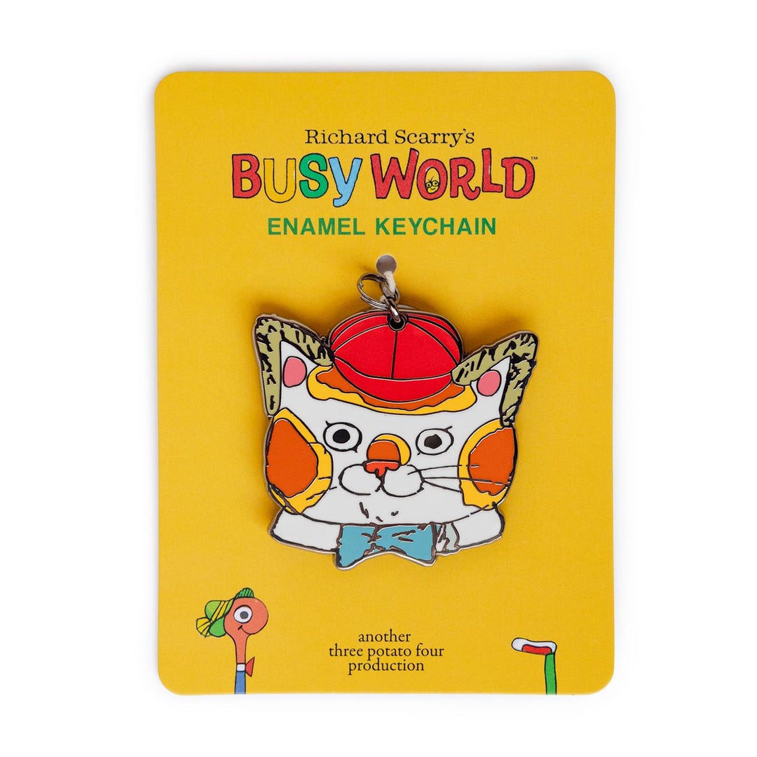 3P4 X Richard Scarry® - Huck Cat Enamel Keychain - Etsy