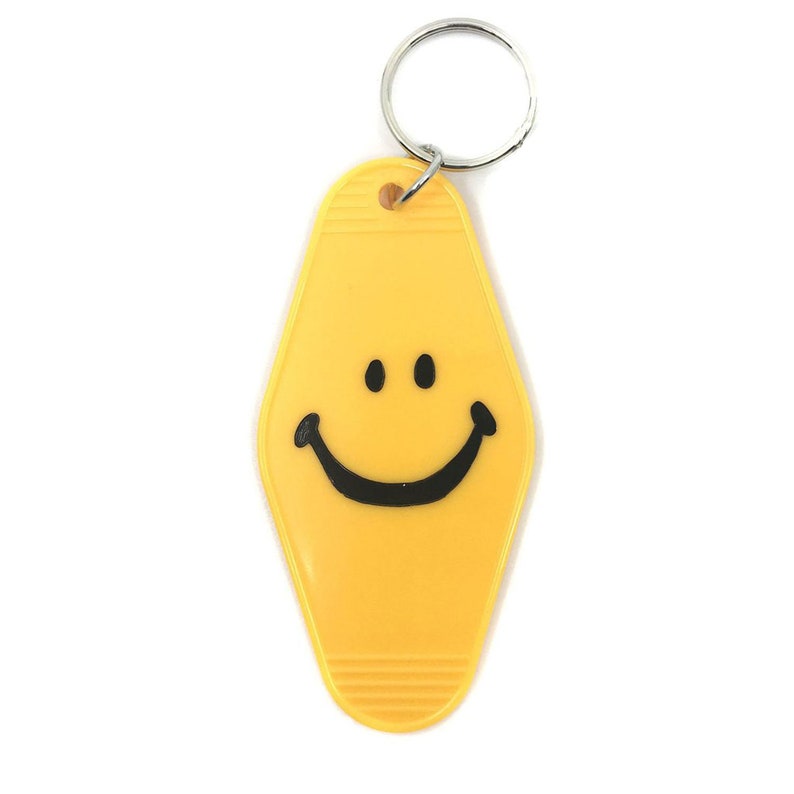 Smiley Key Tag Yellow - Etsy