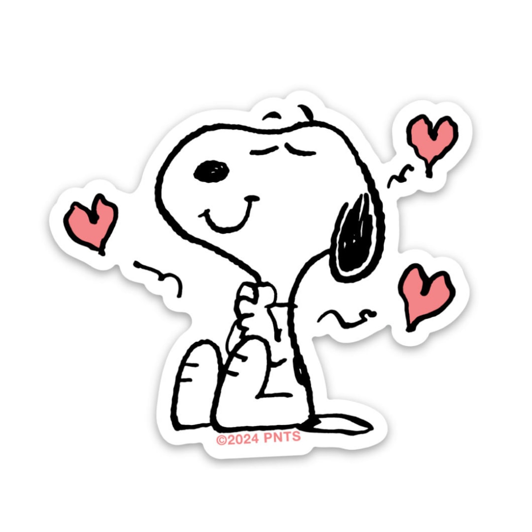 Pegatina de San Valentín 3P4 x Peanuts® - Snoopy Enamorado - Etsy México