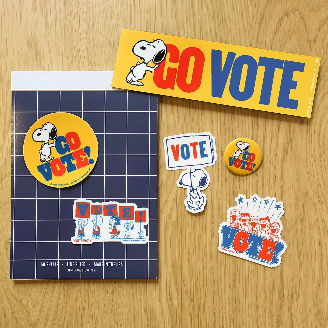 3P4 X Peanuts® - Snoopy Vote Sign Sticker - Etsy