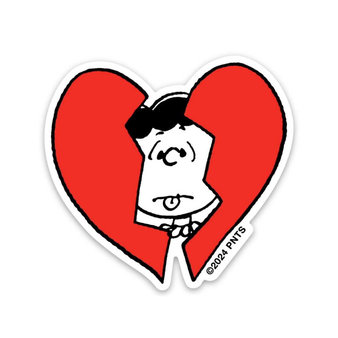 3P4 X Peanuts® Valentine Sticker - Lucy Broken Heart - Etsy