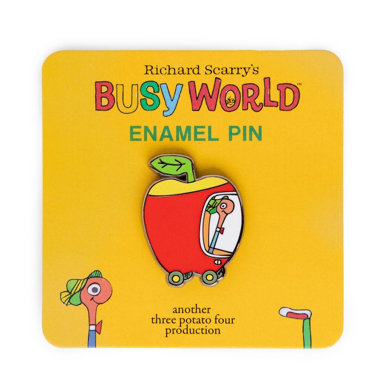 3P4 X Richard Scarry® - Apple Car Enamel Pin - Etsy