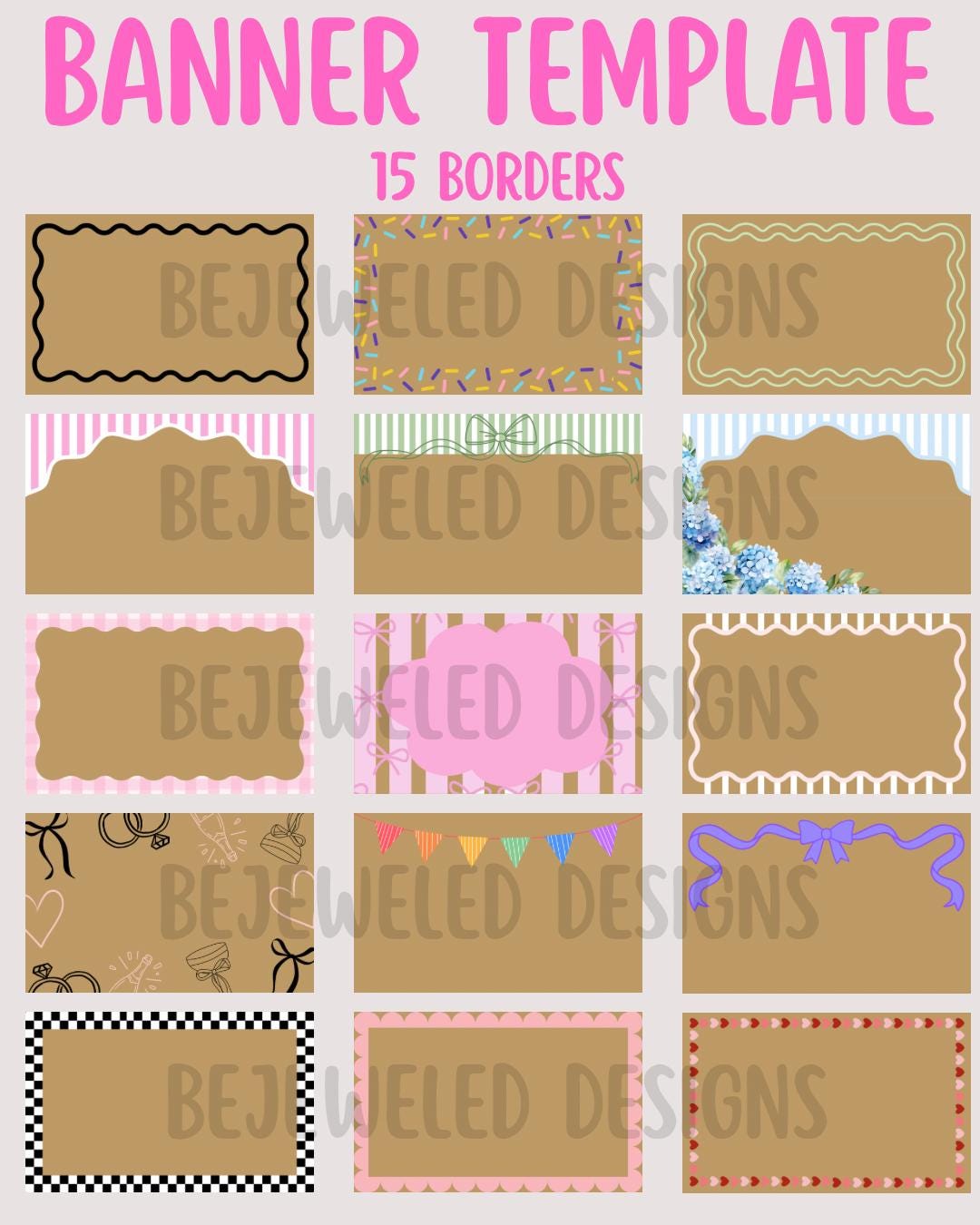 Digital Banner Template Borders | Borders Banner | Banner Template ...
