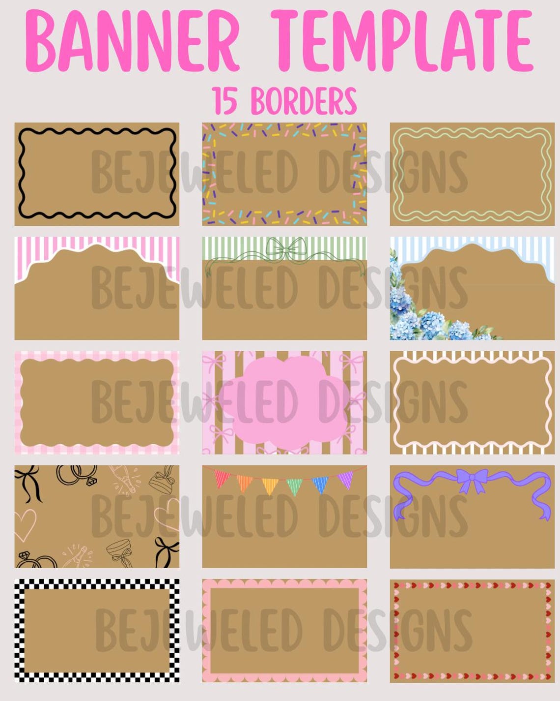 Digital Banner Template Borders | Borders Banner | Banner Template ...