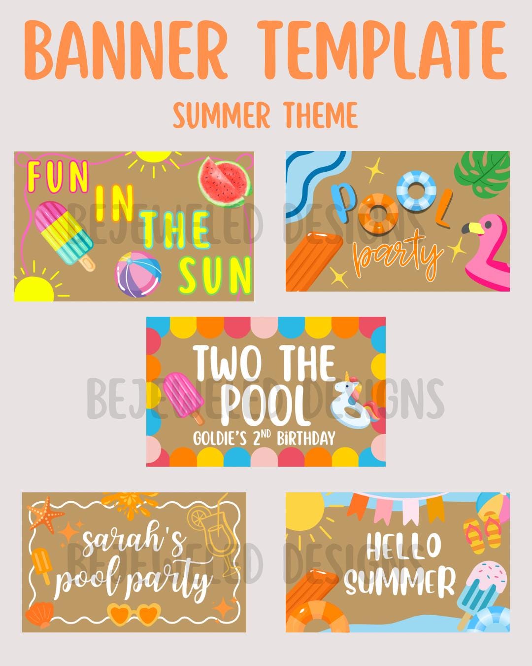 Digital Banner Template Summer | Summer Time Banner | Banner Template ...