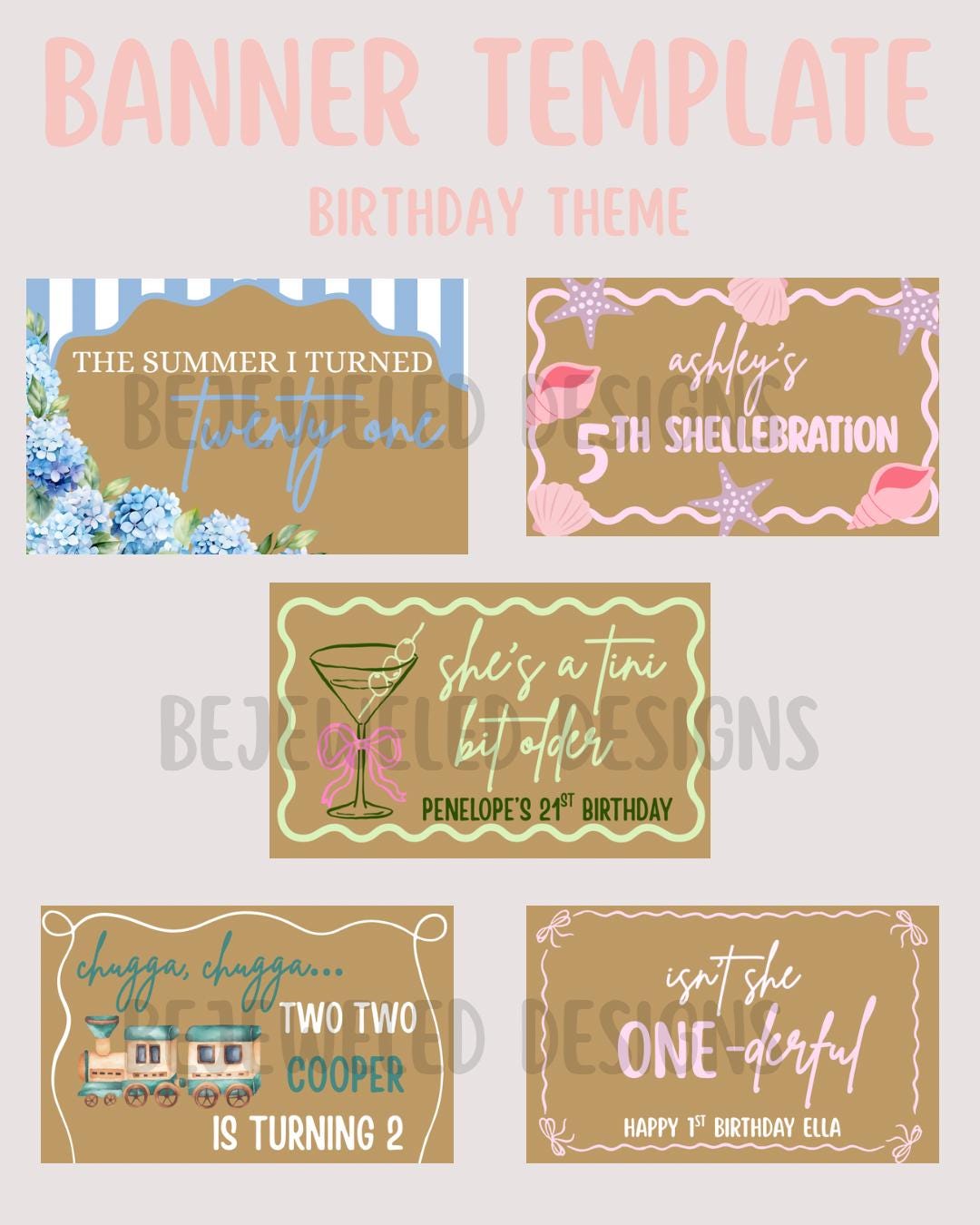 Digital Banner Template Birthday | Birthday Banner | Banner Template ...