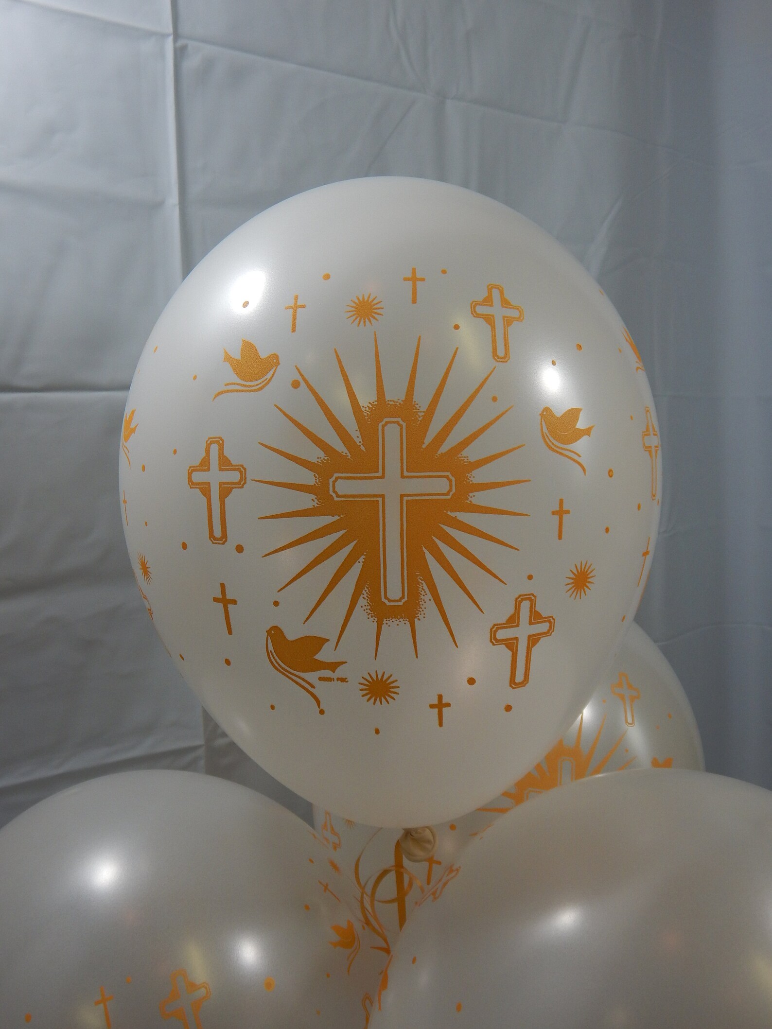 Cross Balloons Gold Cross Gold Doves Christening Balloons - Etsy