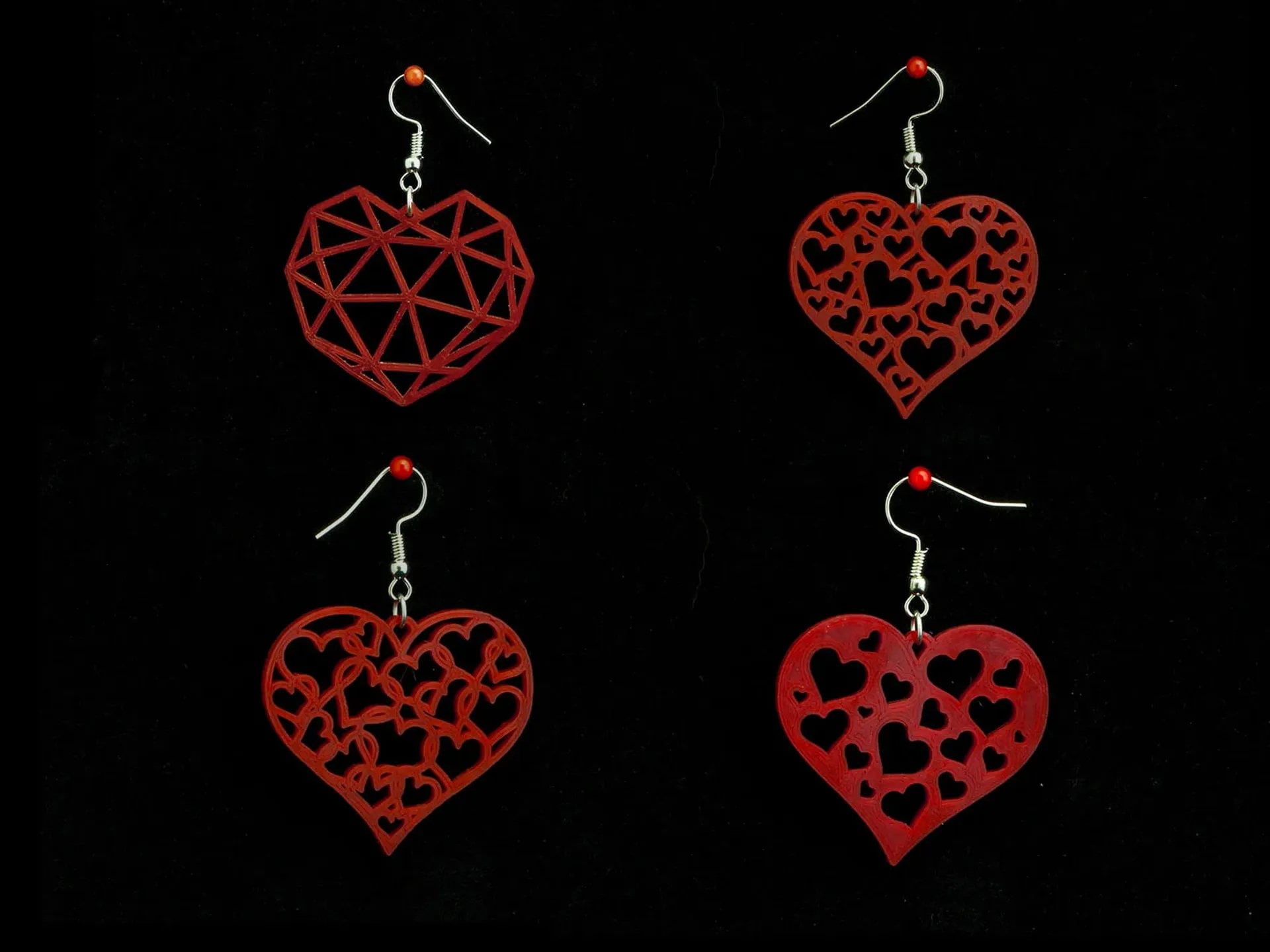 3D Printable Hearts Earrings Collection the Perfect Gift for Valentine ...