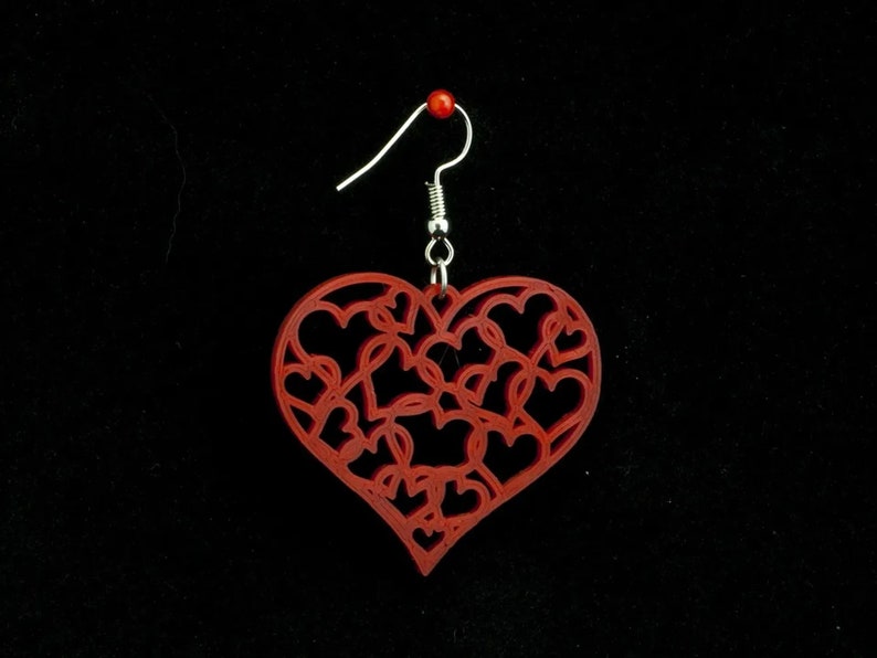 3D Printable Hearts Earrings Collection - the Perfect Gift for ...