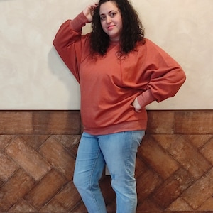 Oversized Sweatshirt Pdf Sewing Pattern, Batwing Sleeves Sweater ...