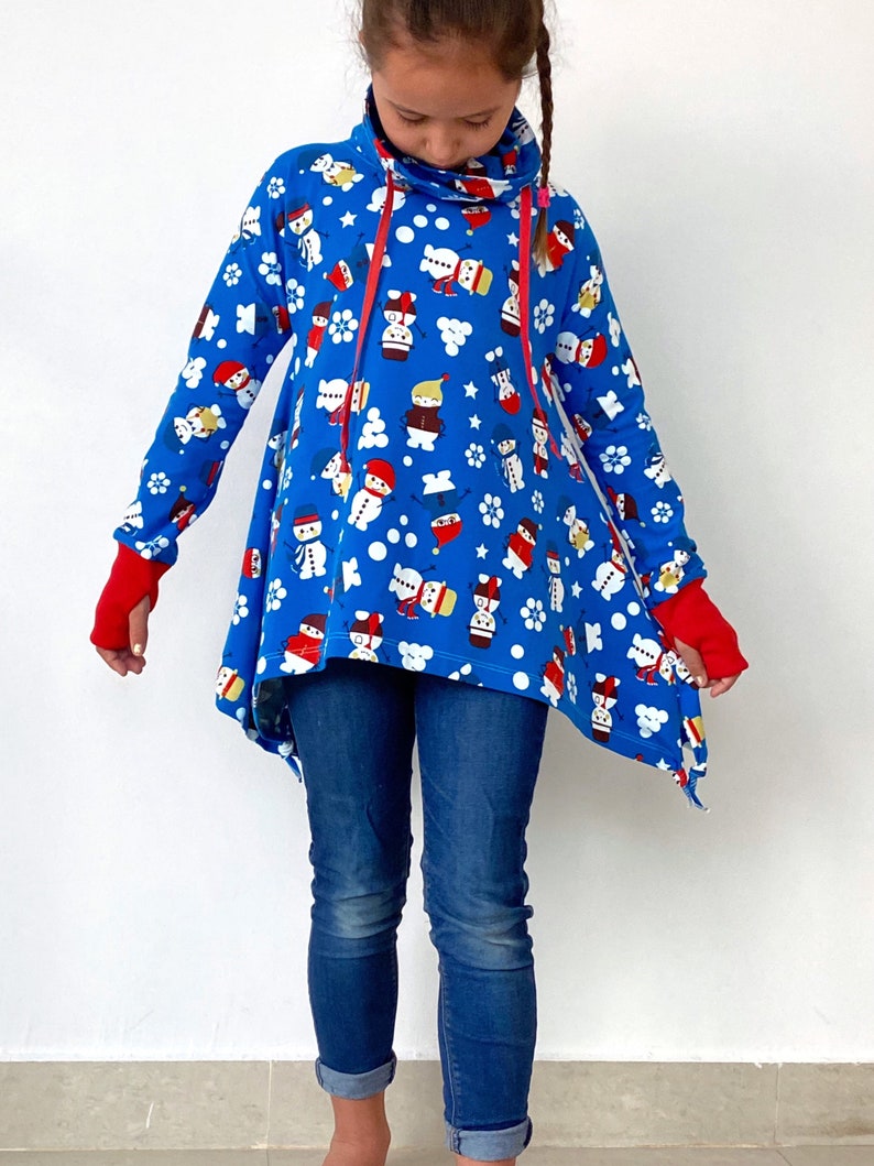 Girls Triangle Dress Sewing Pattern Flared Hooded Dress Pdf - Etsy