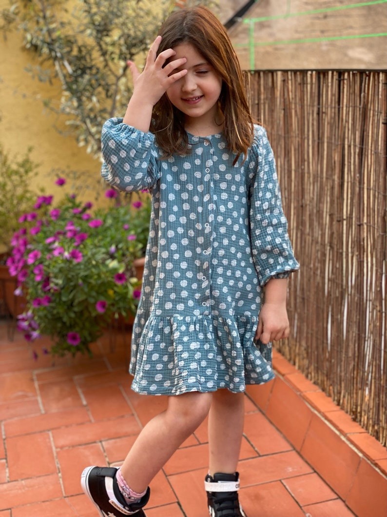 Girls Front Button Dress Sewing Pattern Girls Dress Pdf | Etsy