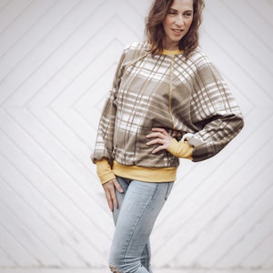 Oversized Sweatshirt Pdf Sewing Pattern, Batwing Sleeves Sweater ...