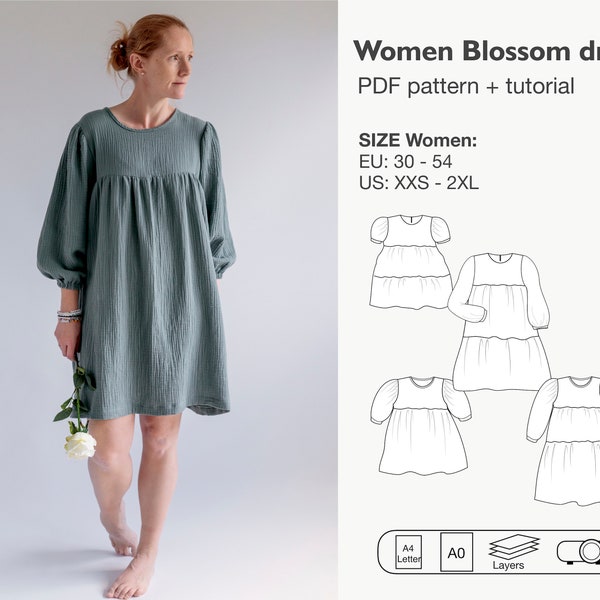 Hippie Dress Pattern - Etsy
