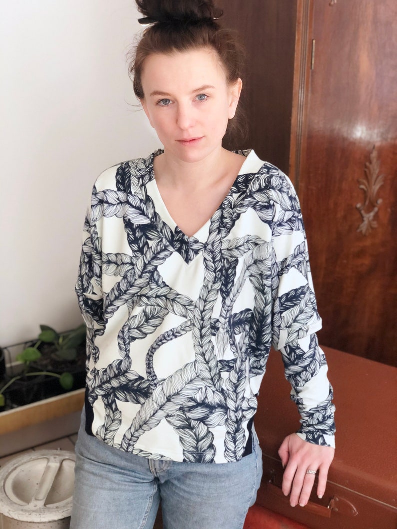Women Cardigan Jumper Sewing Pattern, Slouchy Women Sweater Pdf Pattern ...