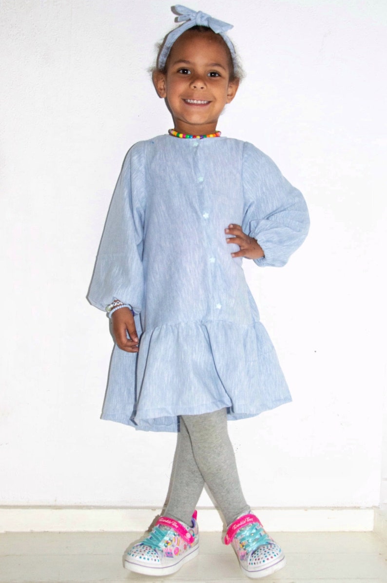 Girls Front Button Dress Sewing Pattern Girls Dress Pdf | Etsy
