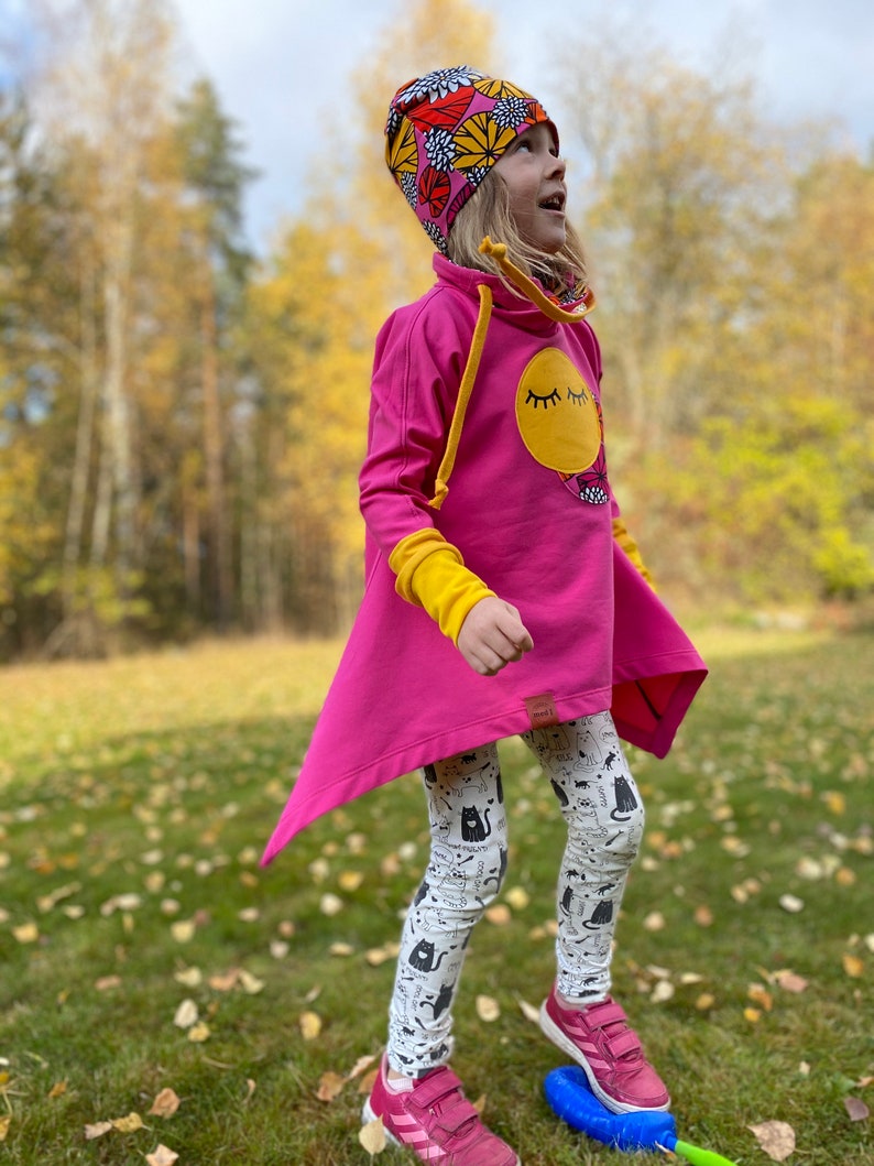 Girls Triangle Dress Sewing Pattern Flared Hooded Dress Pdf - Etsy