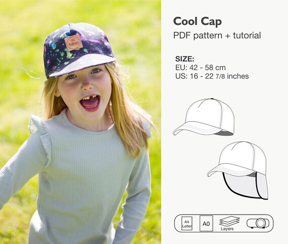 Baseball Cap Sewing Pattern Kids Cap Summer Hat With Neck - Etsy