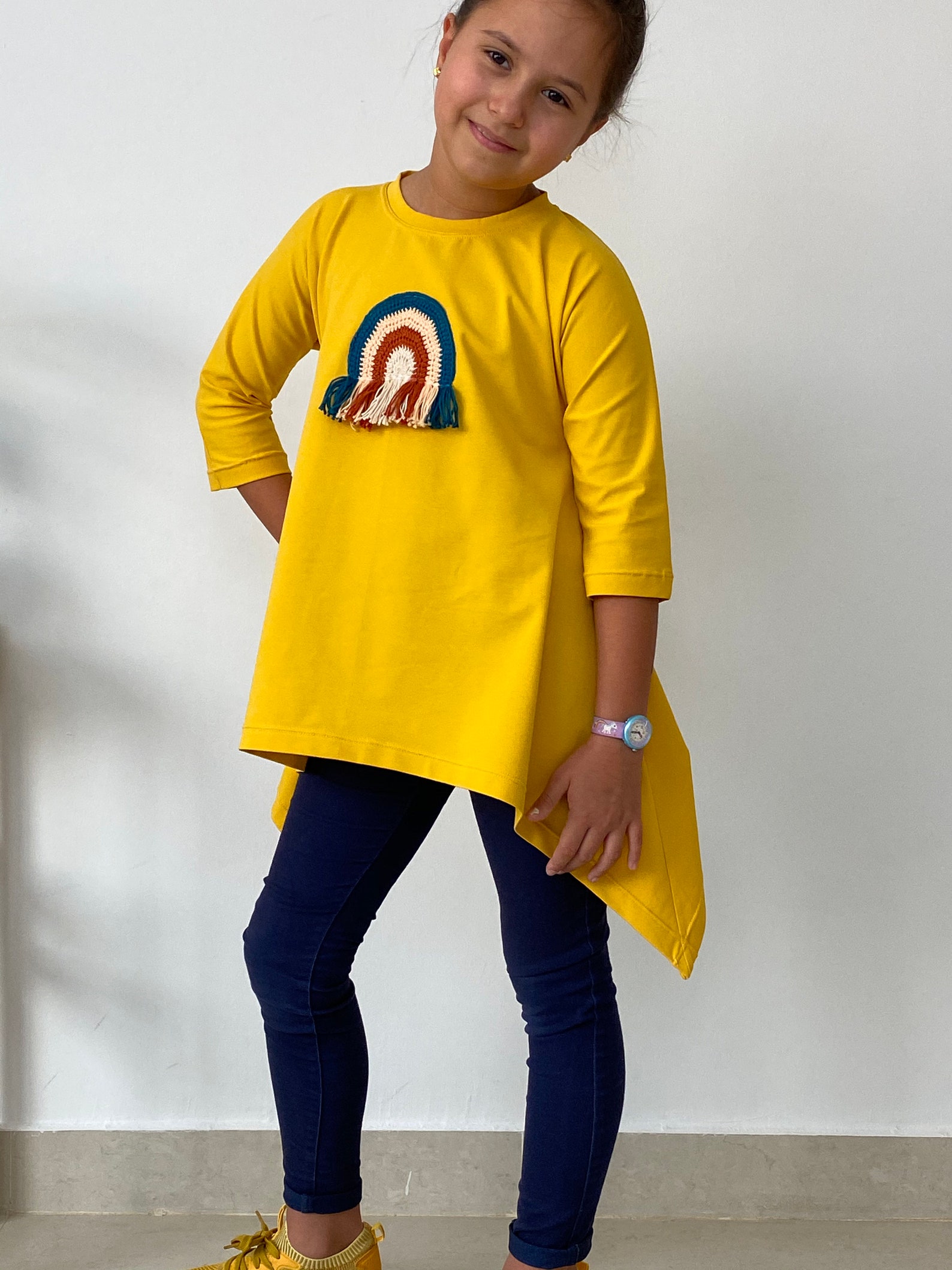 Girls Triangle Dress Sewing Pattern Flared Hooded Dress Pdf | Etsy