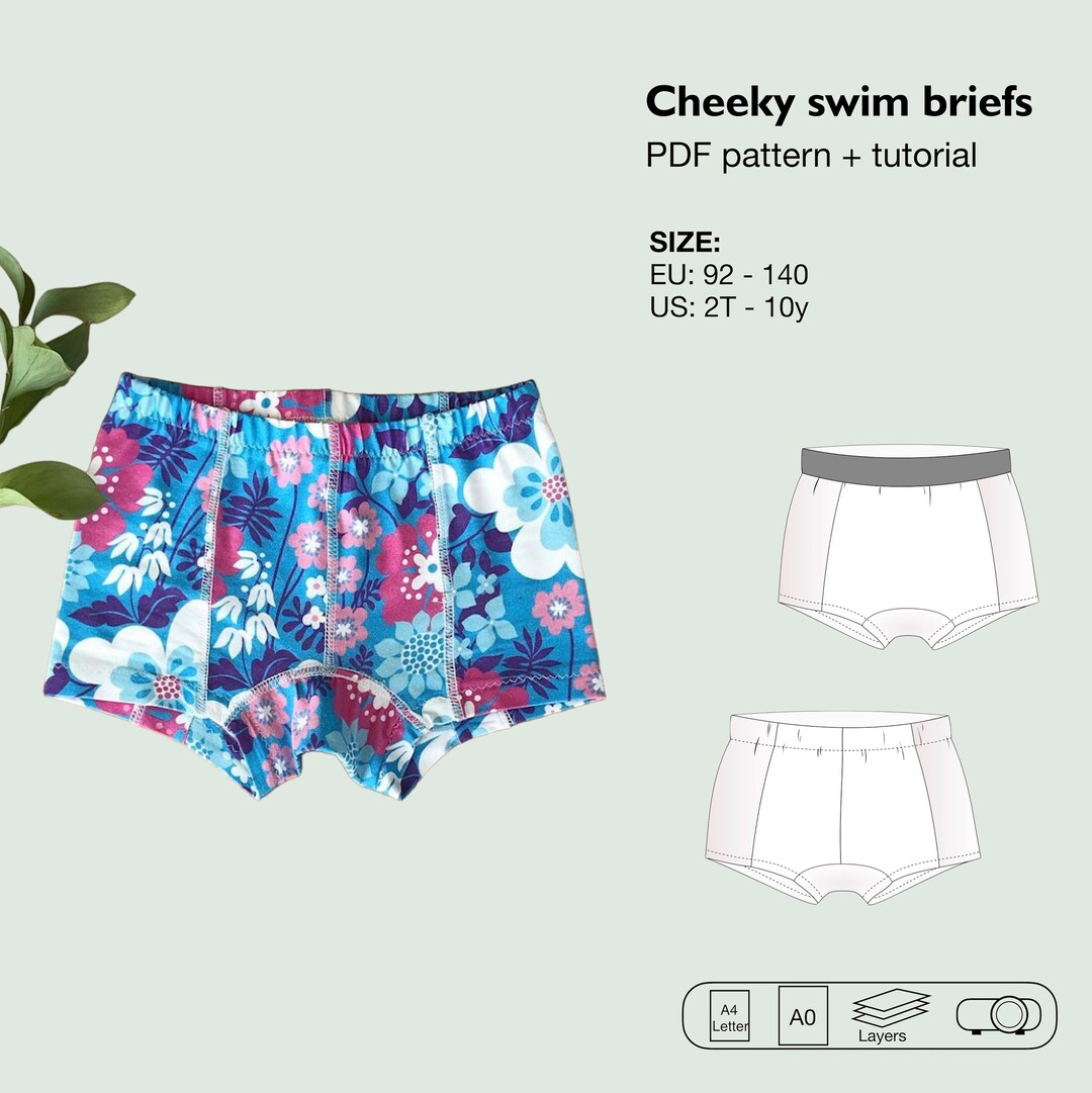 Boys Swim Briefs Sewing Pattern, Swimsuit, Bathing Suit, Kids Swimwear ...
