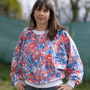 Oversized Sweatshirt Pdf Sewing Pattern, Batwing Sleeves Sweater ...