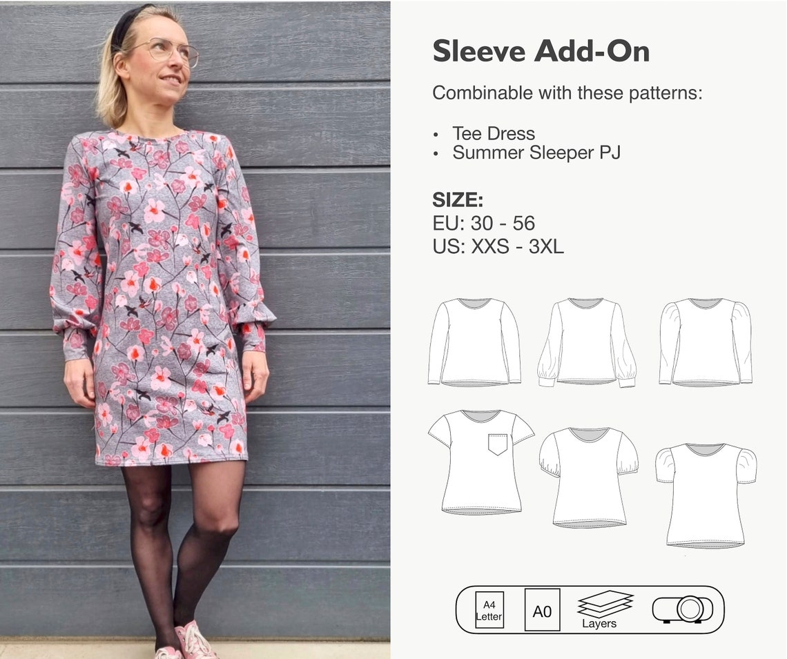 Sleeves Add-on Sewing Pattern Puffed Sleeves Bishop Sleeves - Etsy