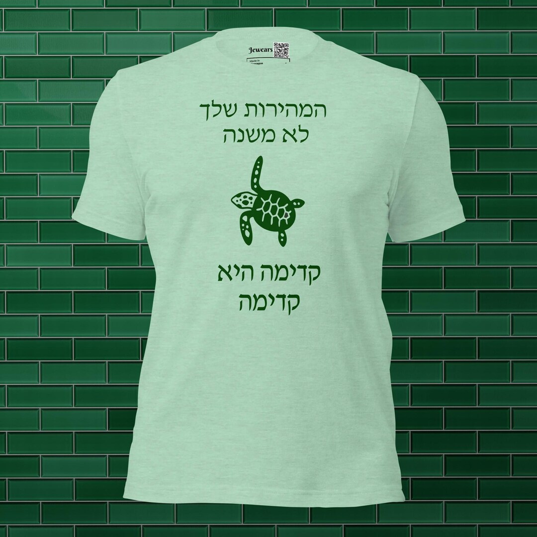 Hebrew Saying Turtle T-shirt, Inspirational Quote Unisex Fashion, Gift ...