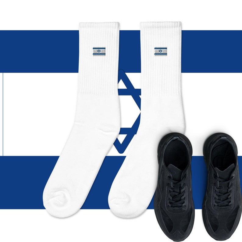 Israeli Flag Embroidered Socks, Stand With Israel Patriotic Gift - Etsy