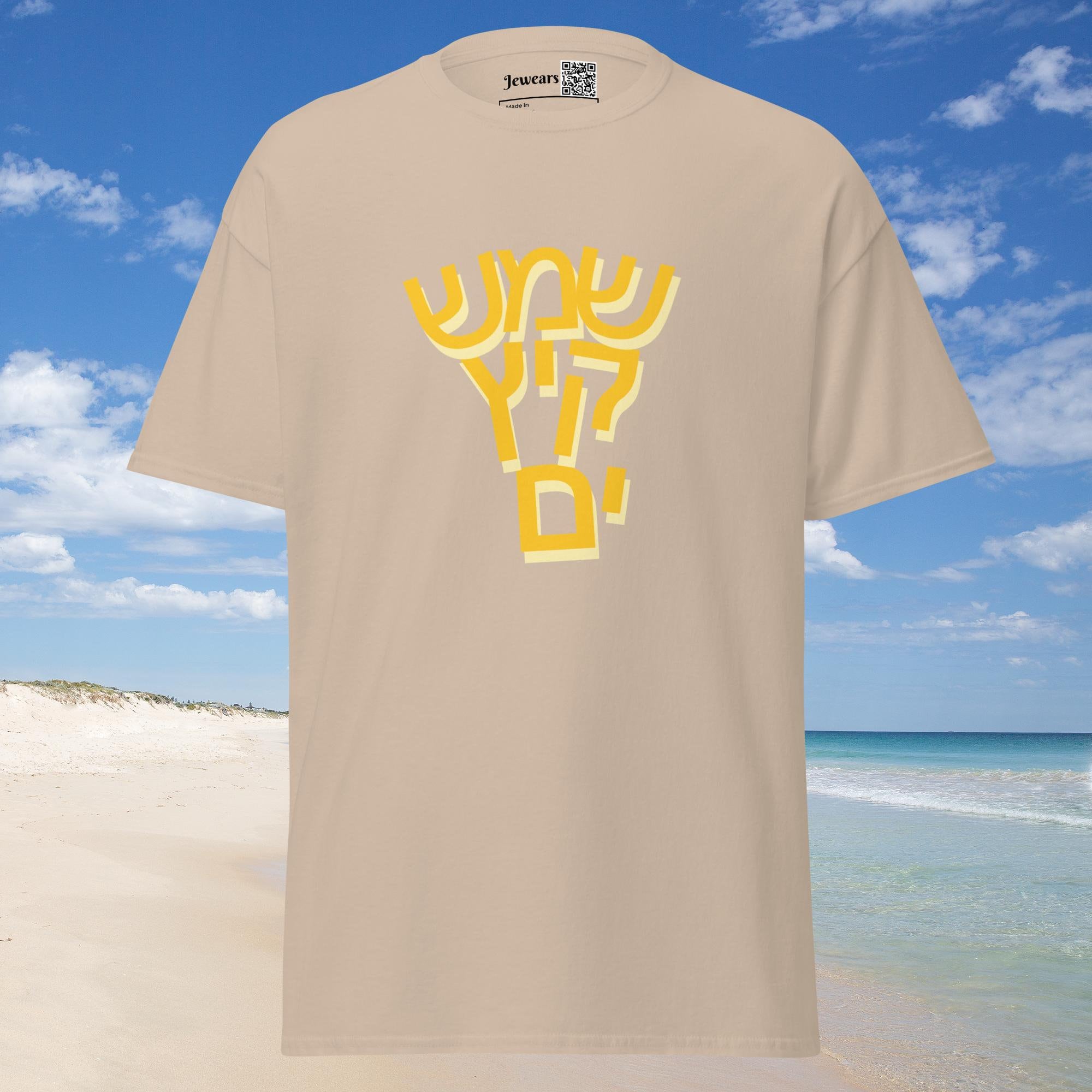 Sun Summer Sea Hebrew Word Art Unisex Classic T-shirt, Vacation Fashion ...