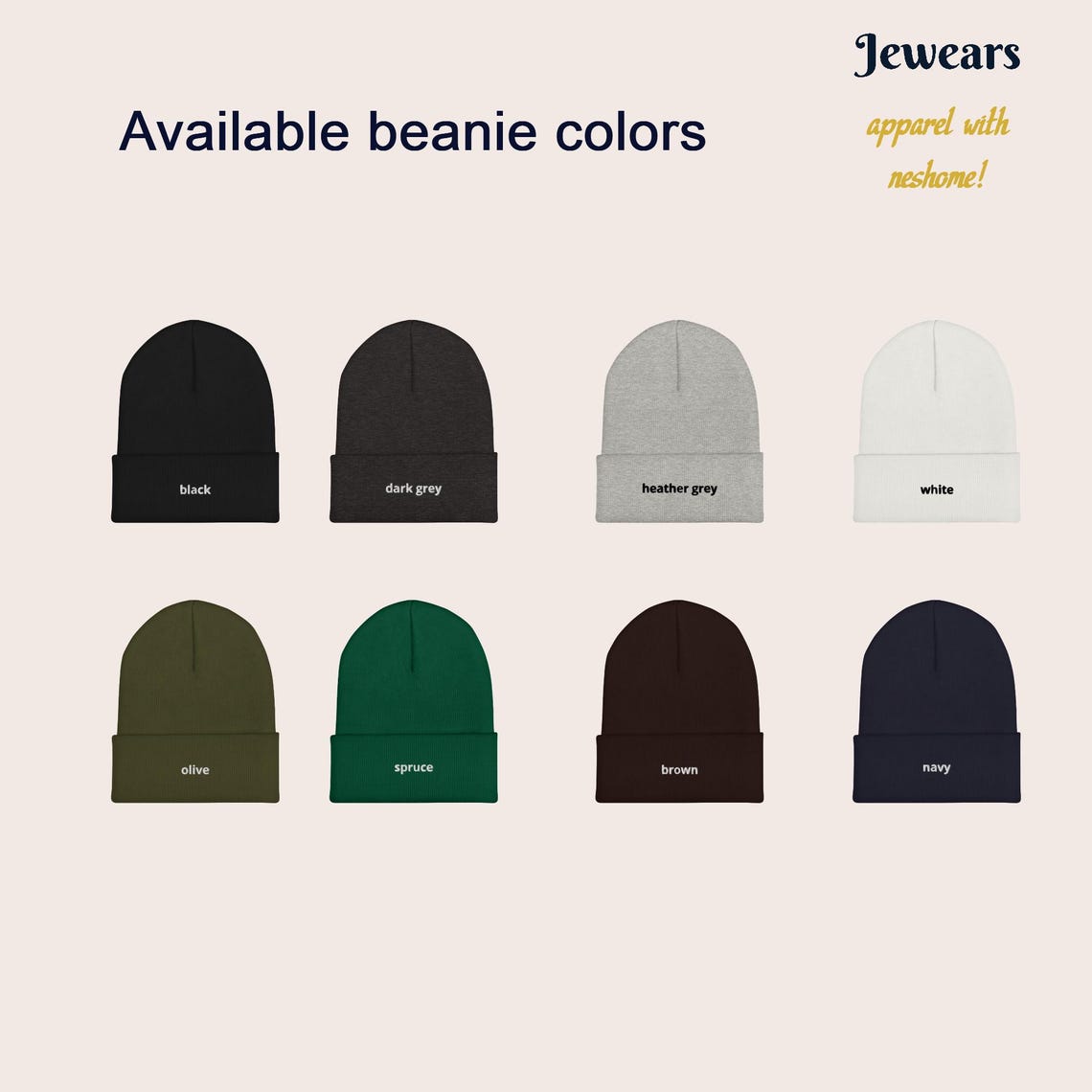 Na Nach Nachma Nachman Me'uman Hasidic Hebrew Embroidered Cuffed Beanie ...