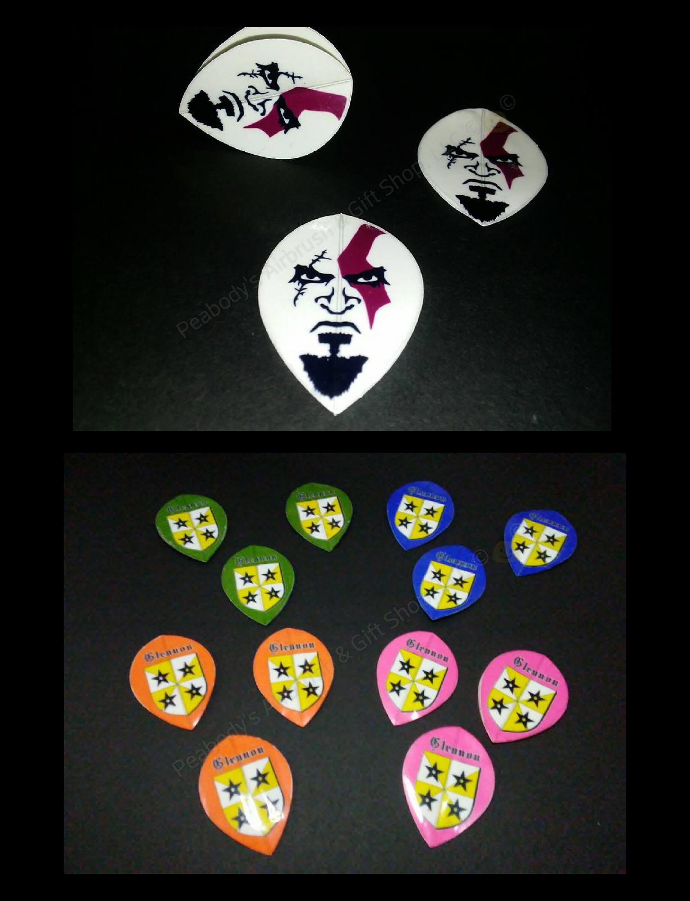 Custom Designed PEAR Dart Flights , 1 Set of 3 Flights, Personalized ...