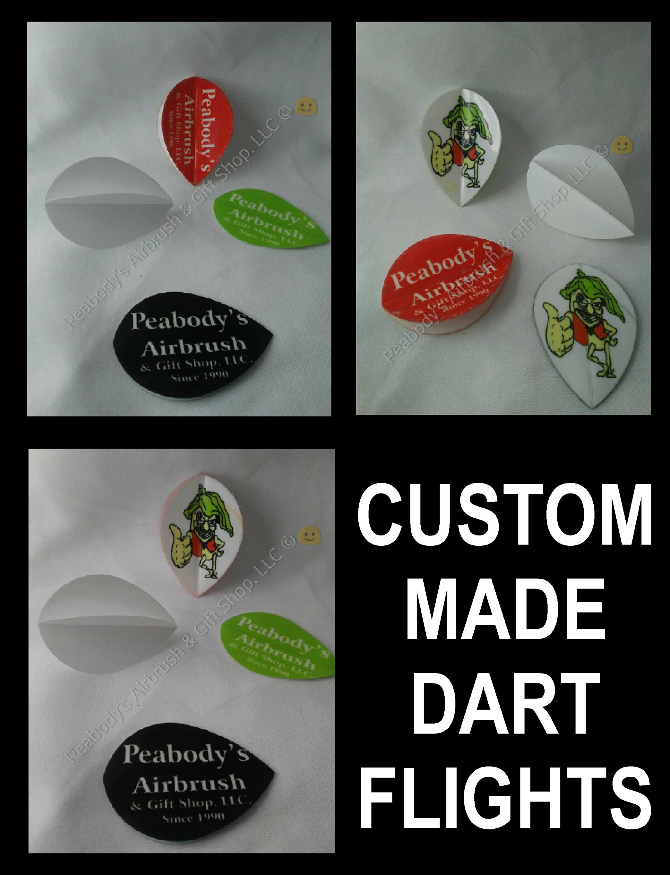 Custom Designed PEAR Dart Flights , 1 Set of 3 Flights, Personalized ...