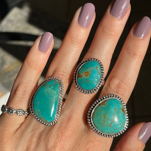 Large Turquoise Ring - Etsy