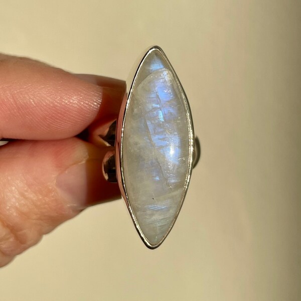 Large Moonstone Ring - Etsy
