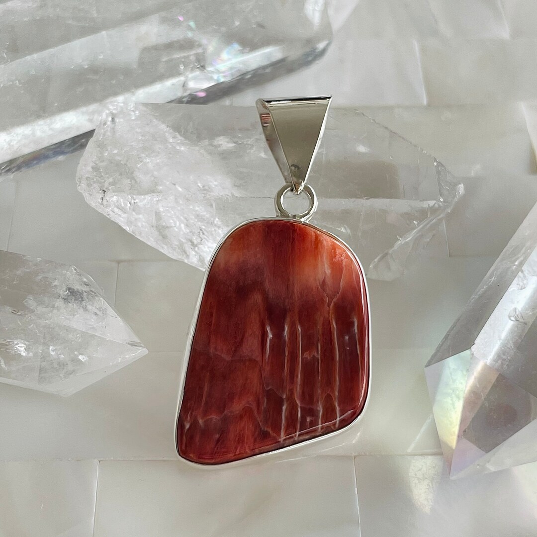 Orange Spiny Oyster and Sterling Silver Pendant Large - Etsy