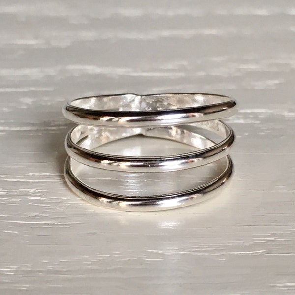 Triple Band Ring - Etsy