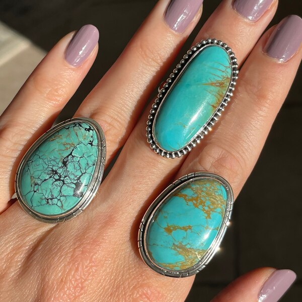 Large Turquoise Ring - Etsy