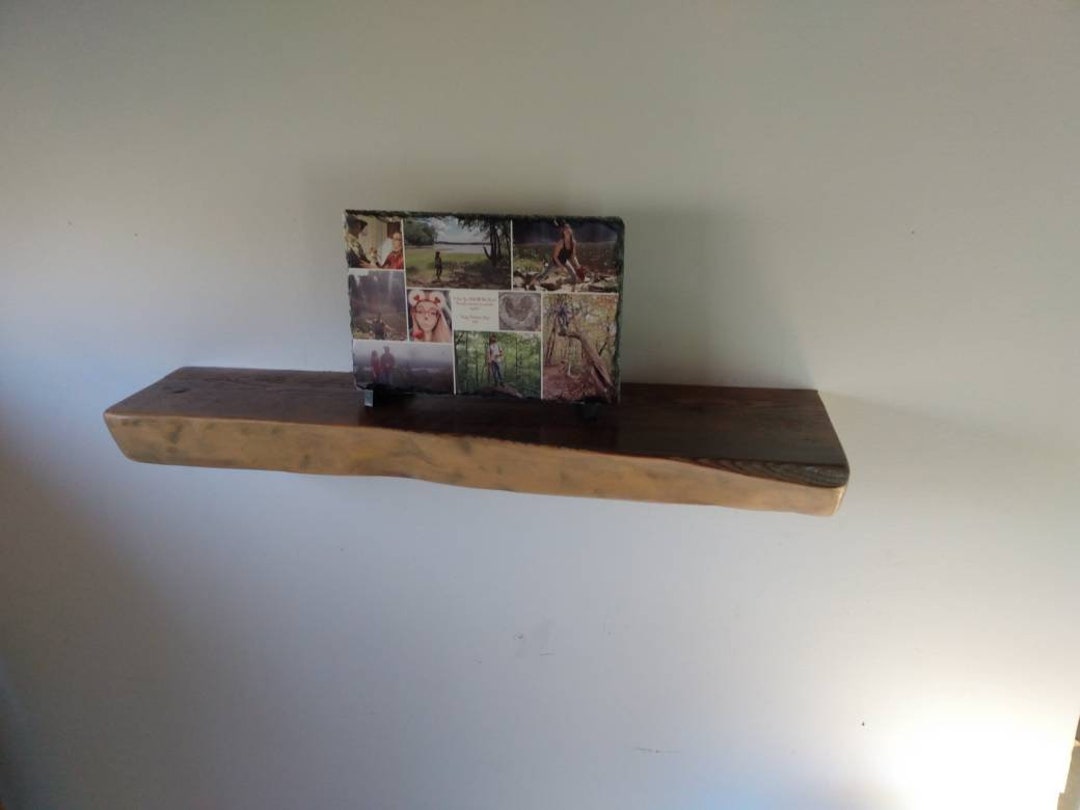 Rustic Floating Nightstand: Compact Wooden Shelf for Books, Essential ...