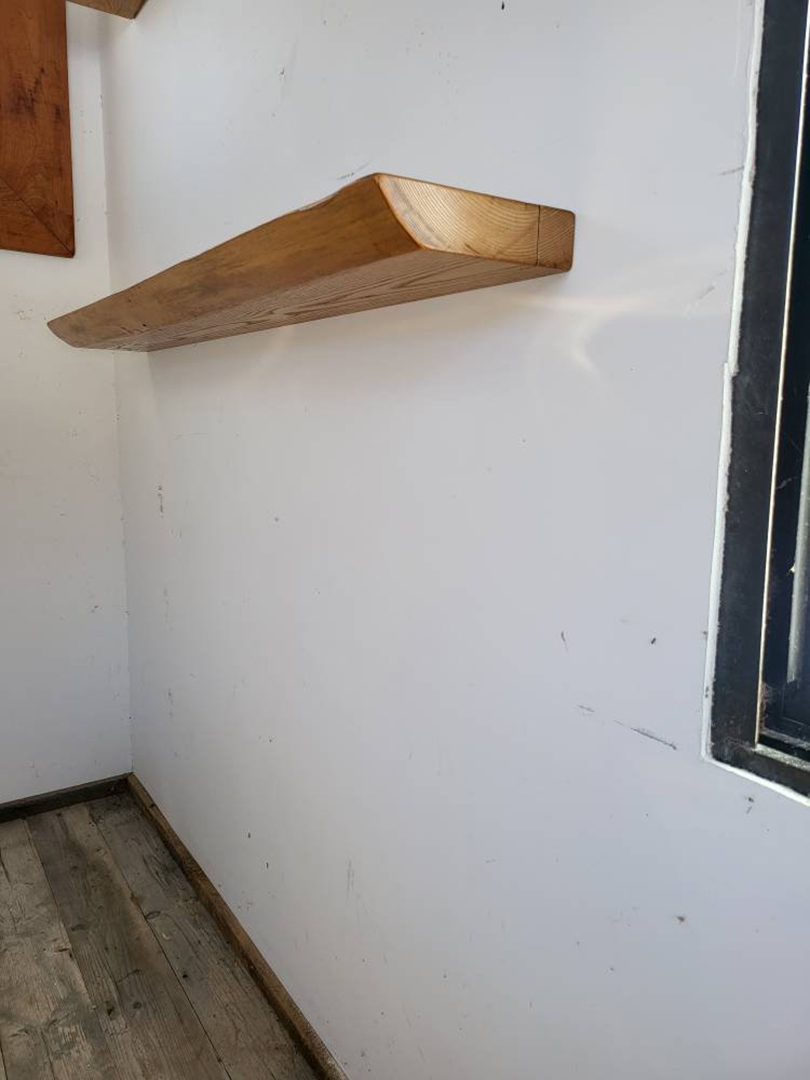 Rustic Curved Edge Re-purposed Solid Wood Floating Shelf - Etsy